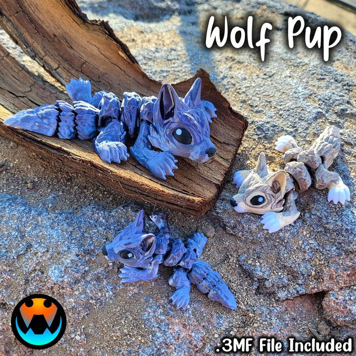 3D Printable Tiny Wolf Pup by Cinderwing3D