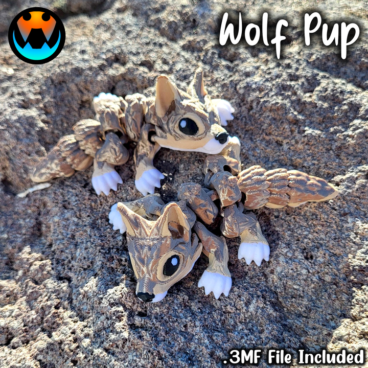 3D Printable Tiny Wolf Pup by Cinderwing3D
