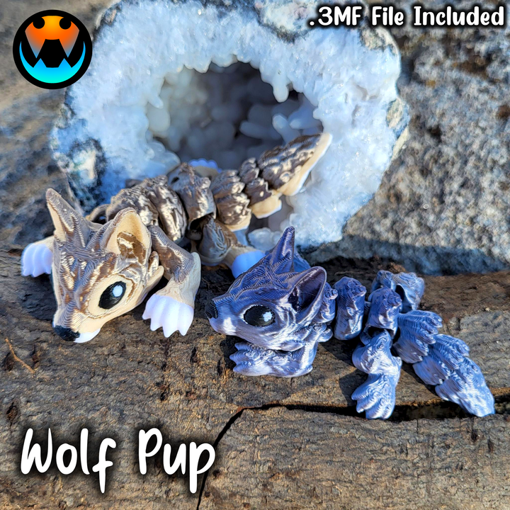 3D Printable Tiny Wolf Pup by Cinderwing3D