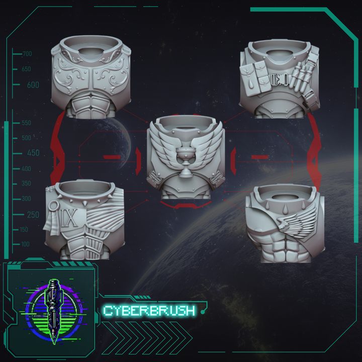 3D Printable Crimson Angels Torso Set 1 by Cyberbrush