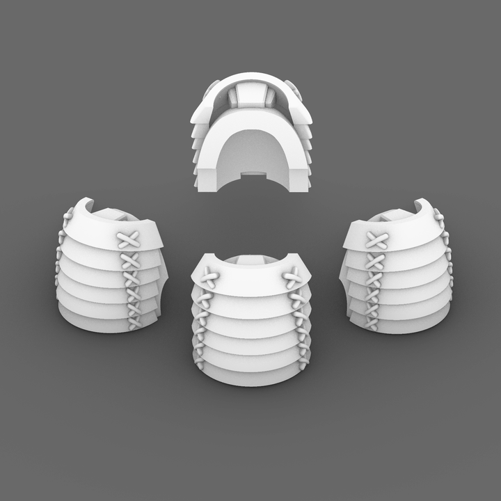 3D Printable Cyber Samurai V7 Bushi Shoulder Pads Type C by BW Terrain ...