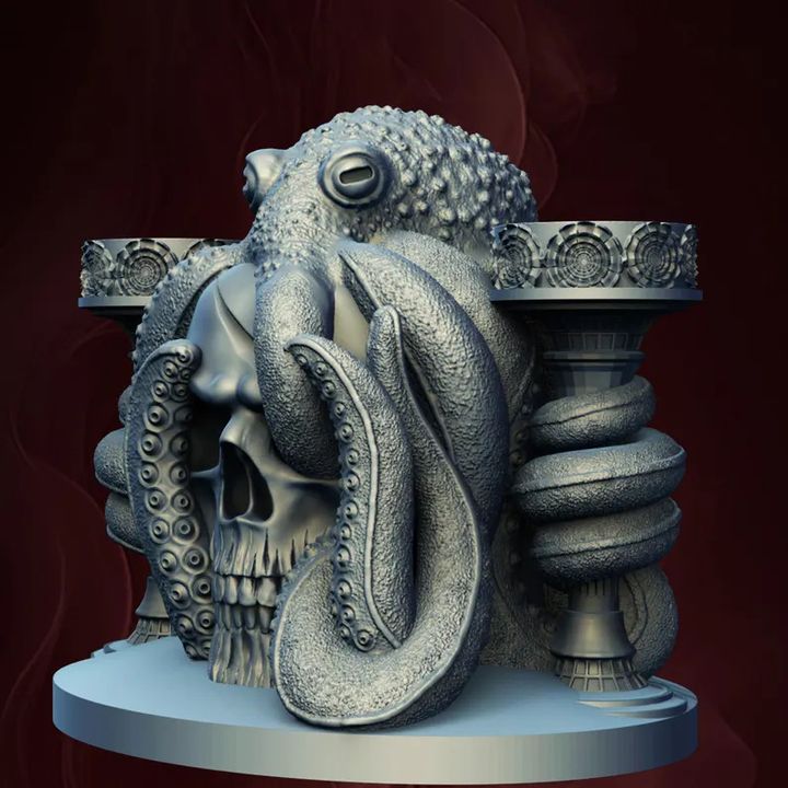 3D Printable Horror Halloween Tentacle Tomb Candle Holder 3D Printer ...