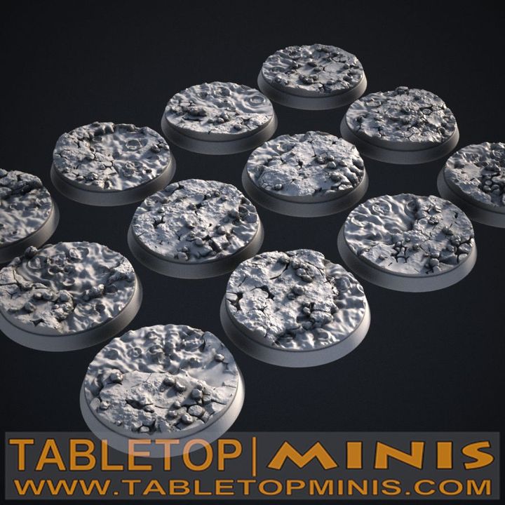 3D Printable Acid Pools 40x40mm Circular Bases by TableTopMinis