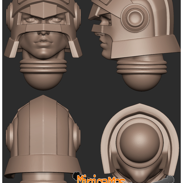 3D Printable Arbites Judge Dredd heads by Minigames Miniatures