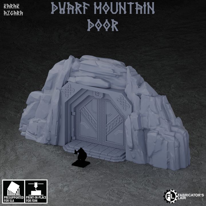 3D Printable Dwarf Mountain Door by Fabricator's Lair