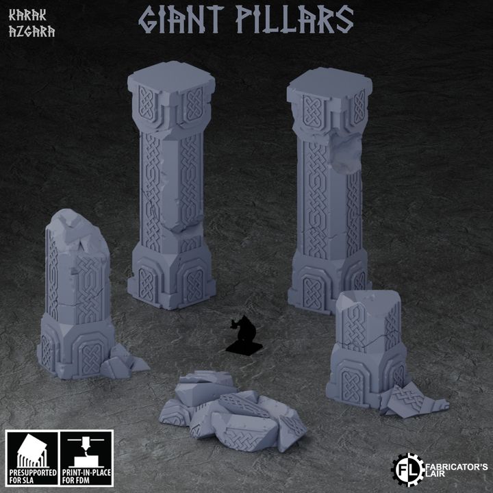 3D Printable Dwarf Giant Pillars by Fabricator's Lair