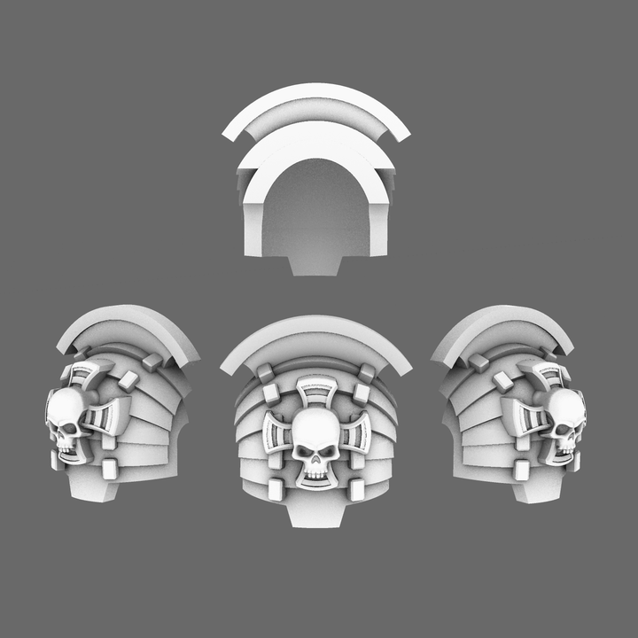 3D Printable Cyber Samurai T6 Bushi Shoulder Pads Type C by BW Terrain ...