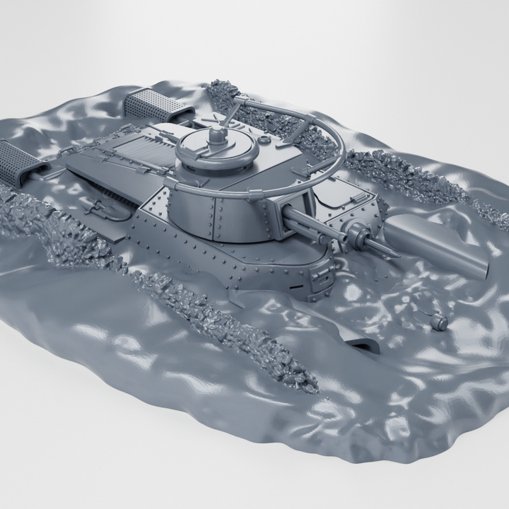 3D Printable BOLT ACTION - Dug-in tanks and turrets of WW2 (scale 1:56 ...