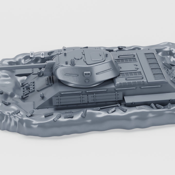 3D Printable BOLT ACTION - Dug-in tanks and turrets of WW2 (scale 1:56 ...