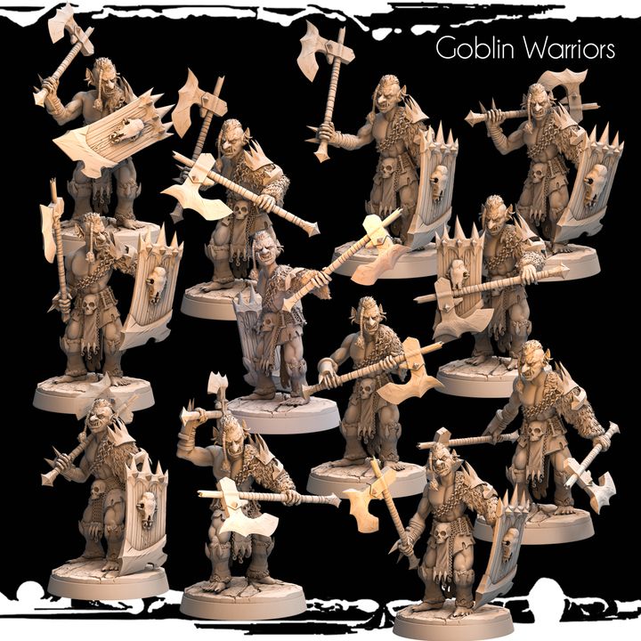 3D Printable Goblin Warriors - 12 poses - Army of Darkness: Greenskins ...