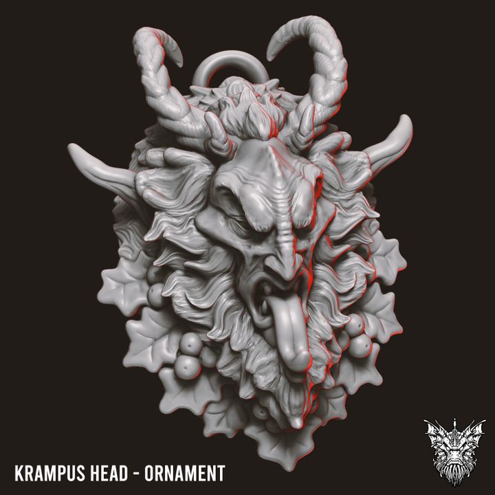 3D Printable Krampus Head - Ornament by Maelstrom Makers