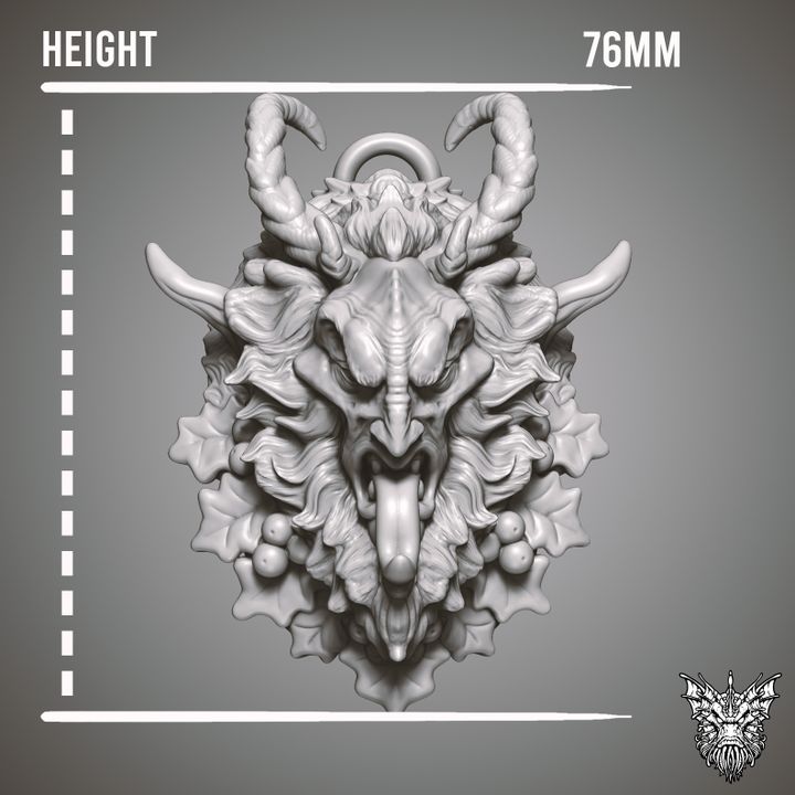 3D Printable Krampus Head - Ornament by Maelstrom Makers