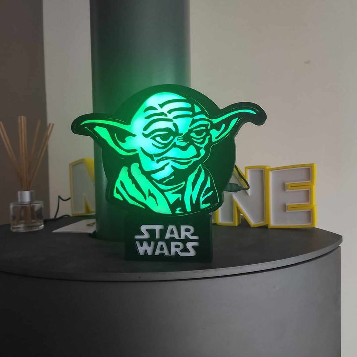 3D Printable Lighting leds Yoda from star wars by RACLOT