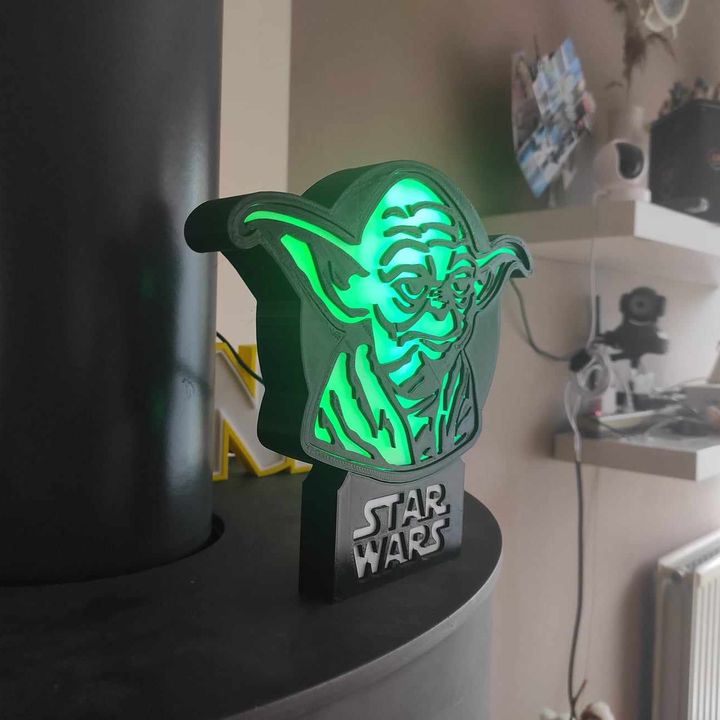 3D Printable Lighting leds Yoda from star wars by RACLOT