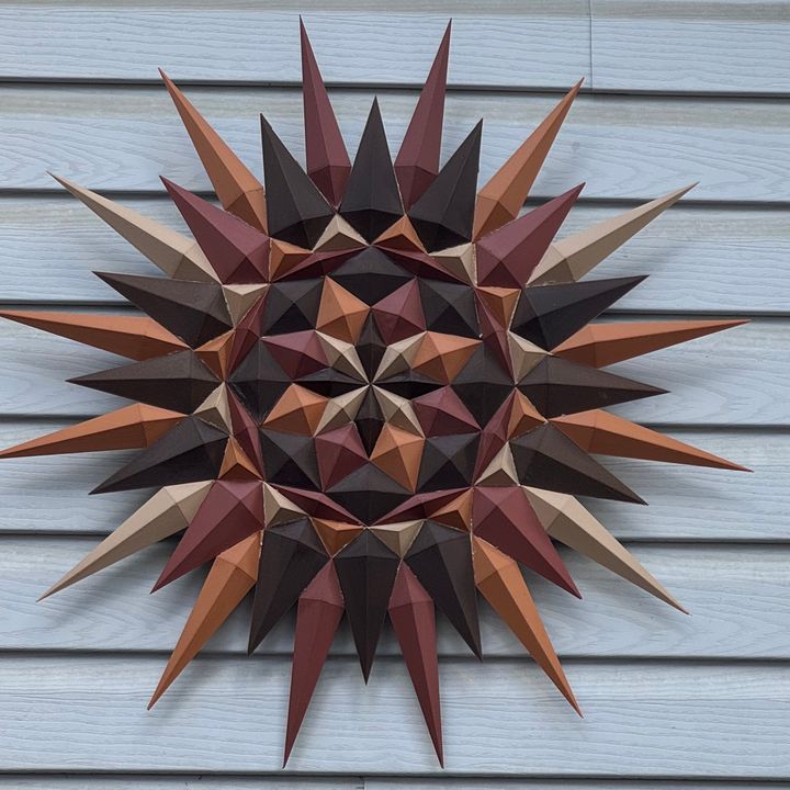3D Printable Geometric Star/Sun wall design by dgemily