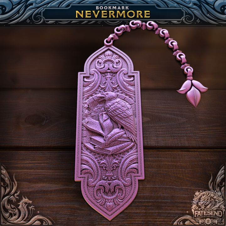 3D Printable Nevermore - Bookmark by FatesEnd