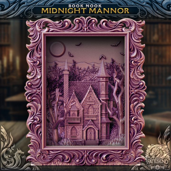 3D Printable Midnight Manor Book Nook by FatesEnd