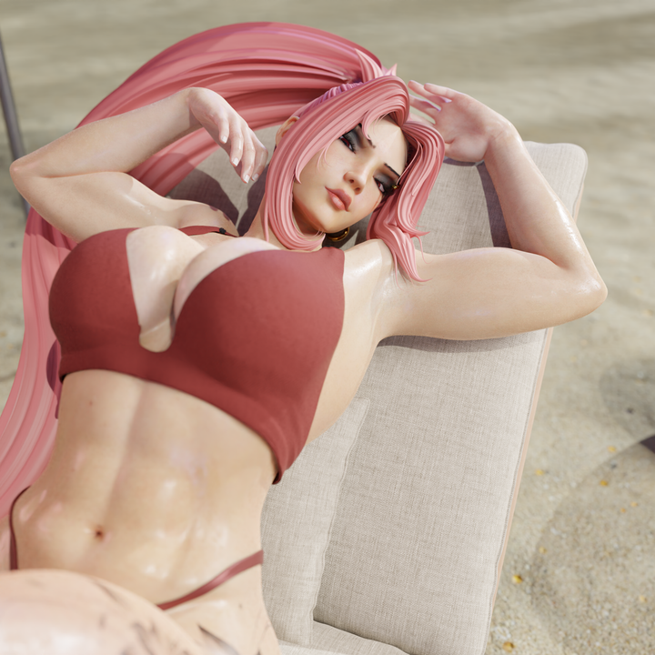 3D Printable Scarlet Warrior - Aria Bloodrose - presupported - QB Works by QB Works