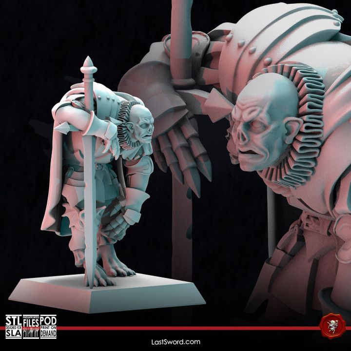 3D Printable Strigoi Lord on foot by LastSword Miniatures