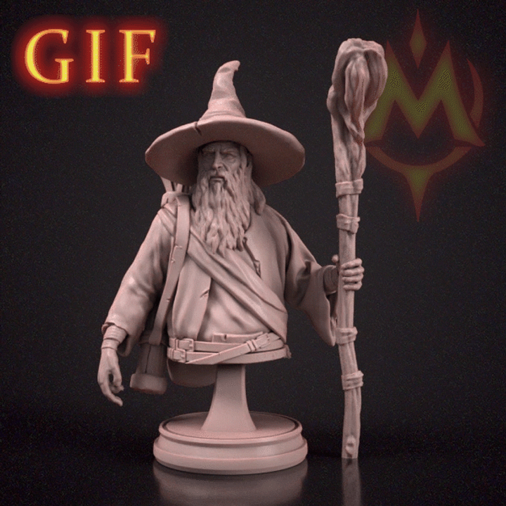 3D Printable Green Wizard Bust by MagicLore Studios