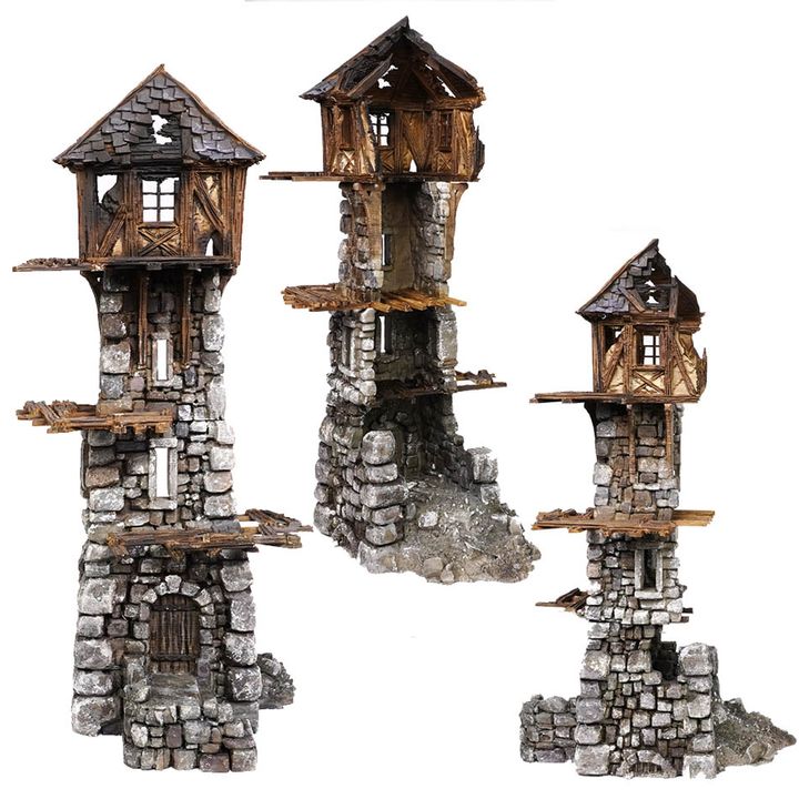 3D Printable Ruined Medieval Tower by My Dungeon