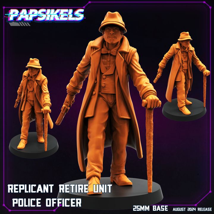 3D Printable REPLICANT RETIRE UNIT POLICE OFFICER by PAPSIKELS MINIATURES