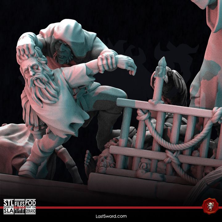 3D Printable Corpse Cart by LastSword Miniatures