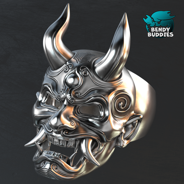 3D Printable Oni Ring / Violent Spirit Jewelry Pre-Supported / Tortured ...