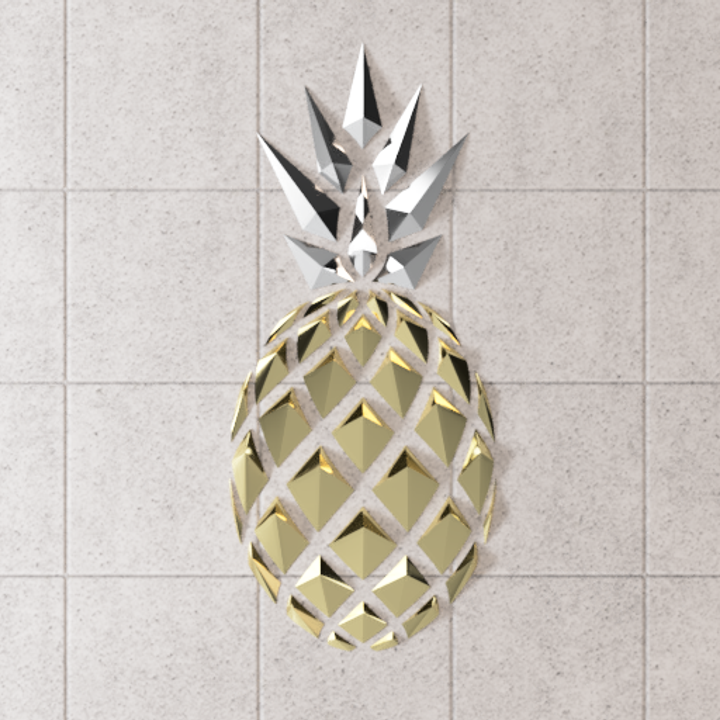 3D Printable Geometric Pineapple wall design by dgemily