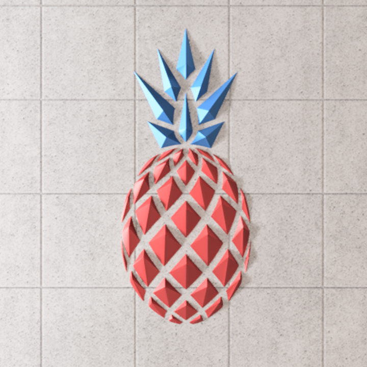 3D Printable Geometric Pineapple wall design by dgemily
