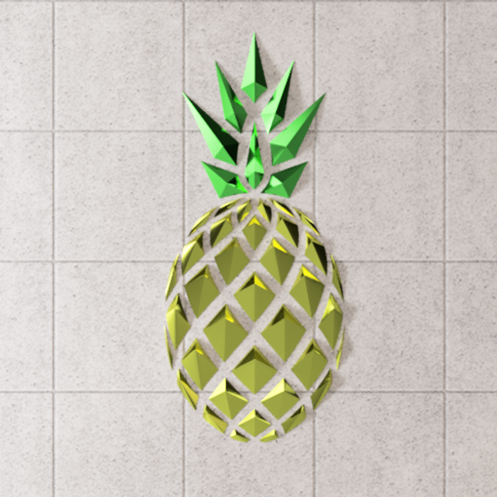3D Printable Geometric Pineapple wall design by dgemily