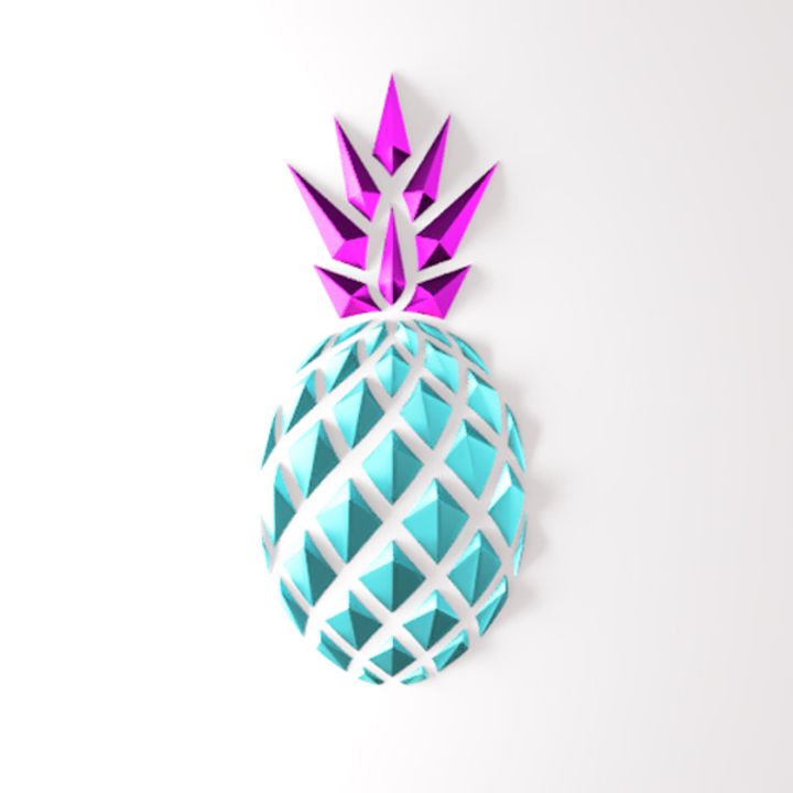 3D Printable Geometric Pineapple wall design by dgemily