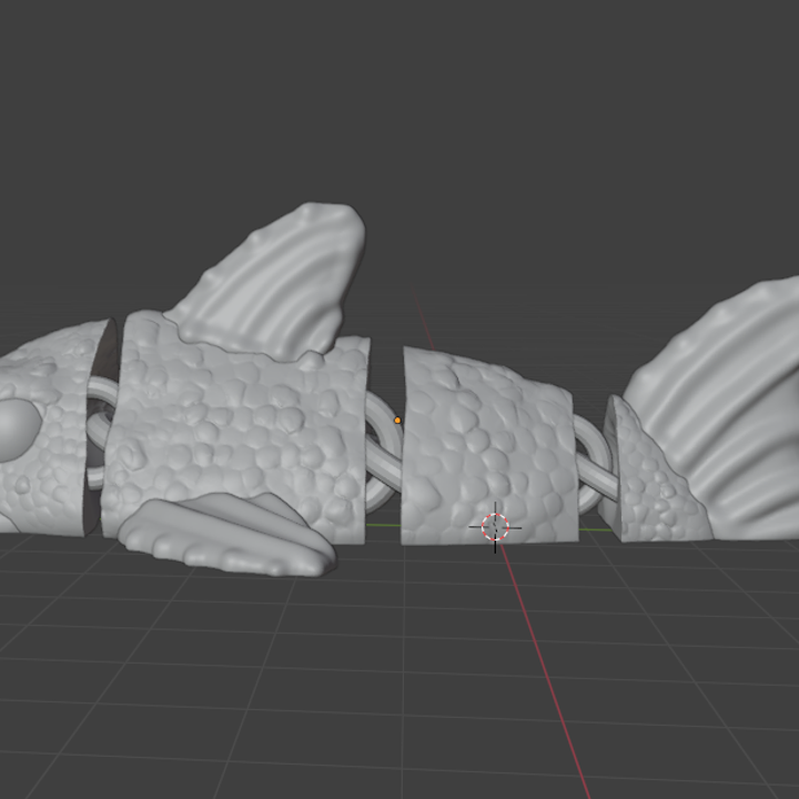 3D Printable Angry Koi Fish - print in place - flexi fidget toy by tim