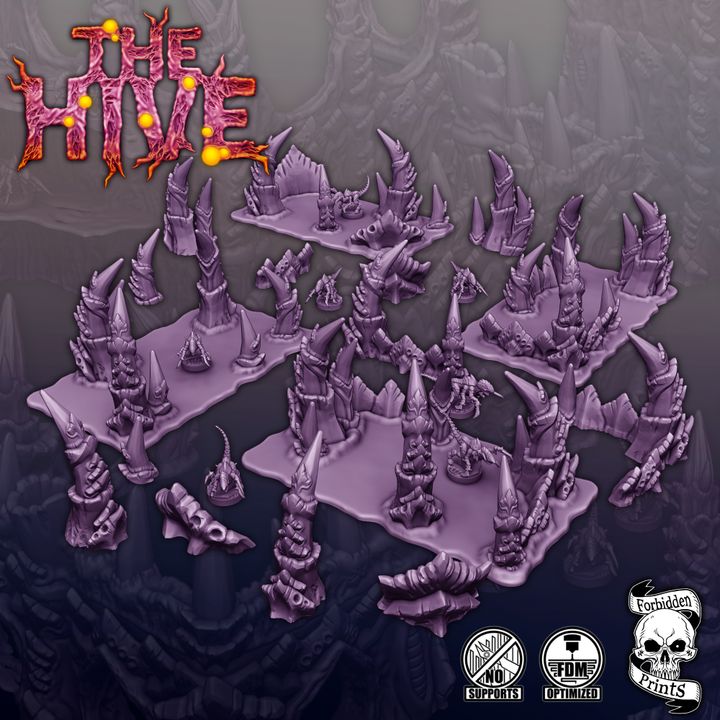 3D Printable The Hive - Spike Forest by Forbidden Prints