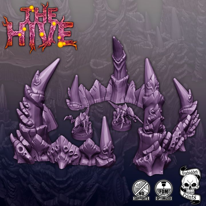 3D Printable The Hive - Spike Forest by Forbidden Prints