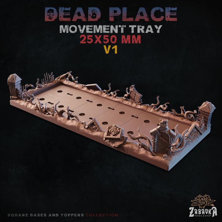 3D Printable Dead Place - Modular Movement Tray (25x50) by Zabavka Workshop