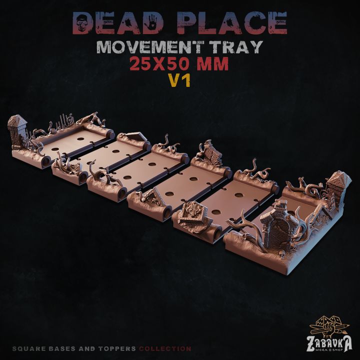 3D Printable Dead Place - Modular Movement Tray (25x50) by Zabavka Workshop