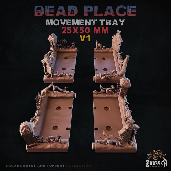 3D Printable Dead Place - Modular Movement Tray (25x50) by Zabavka Workshop