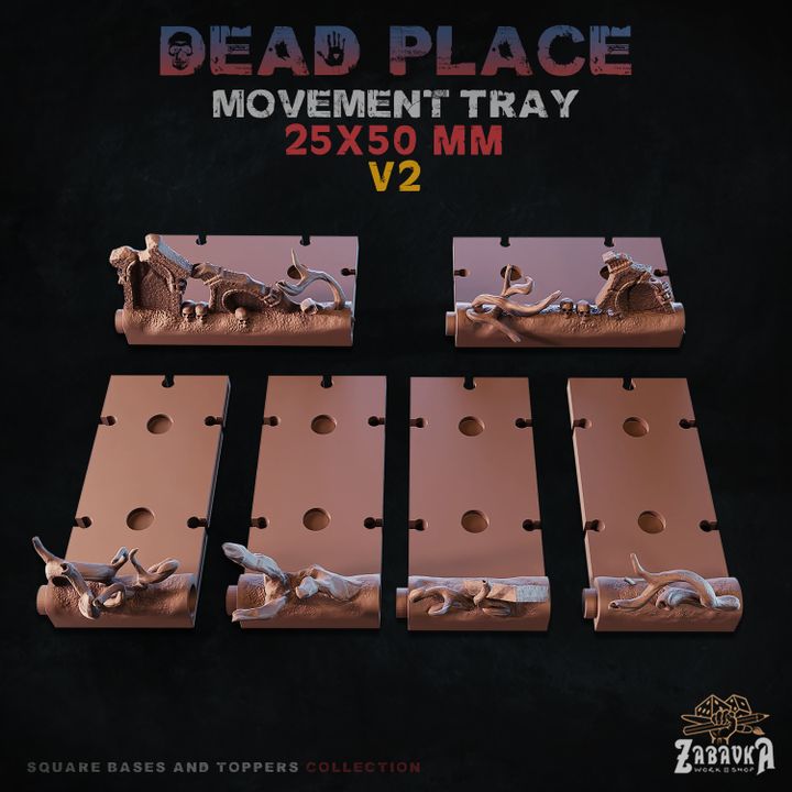 3D Printable Dead Place - Modular Movement Tray (25x50) by Zabavka Workshop