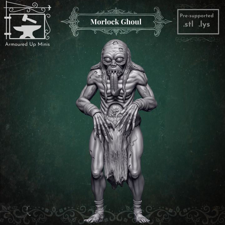 3D Printable Morlock Ghoul by Armoured Up Minis
