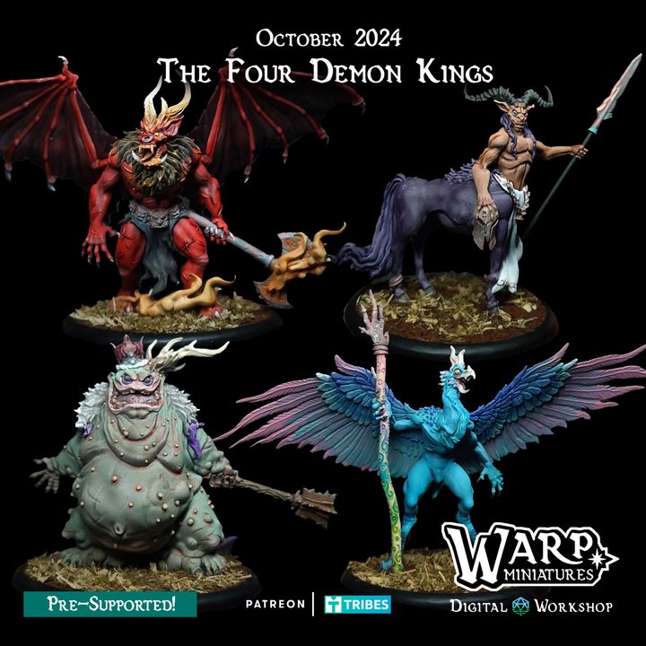 3D Printable The Four Demon Kings by Warp Miniatures