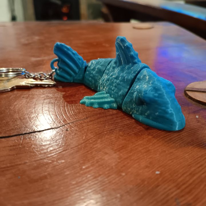3D Printable Koi Fish Keychain - flexi fidget toy by tim
