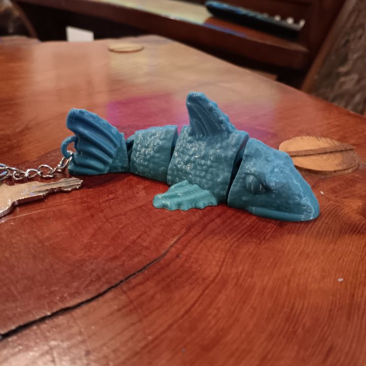 3D Printable Koi Fish Keychain - flexi fidget toy by tim