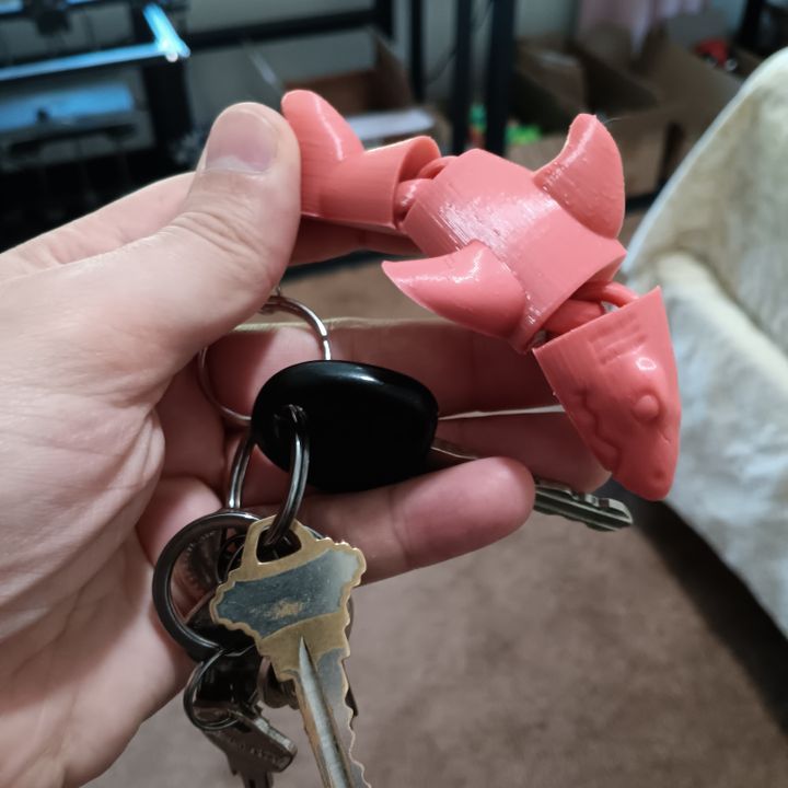 3D Printable Flexi Shark Keychain - print in place by tim