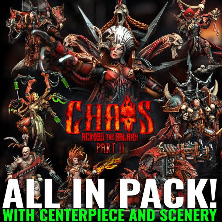 3D Printable Chaos Across the Galaxy II (with Centerpiece and Scenery) by Heroes Infinite