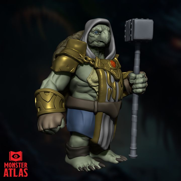 3D Printable Tortle Cleric by Monster Atlas