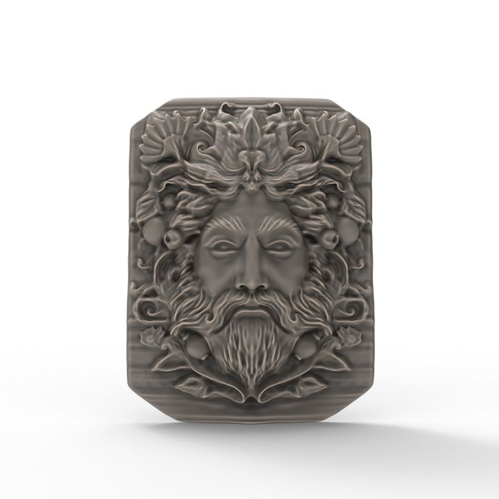3D Printable STL File Green Man Pagan Garden Sculpture Wall Hanging for ...