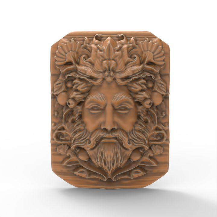 3D Printable STL File Green Man Pagan Garden Sculpture Wall Hanging for ...