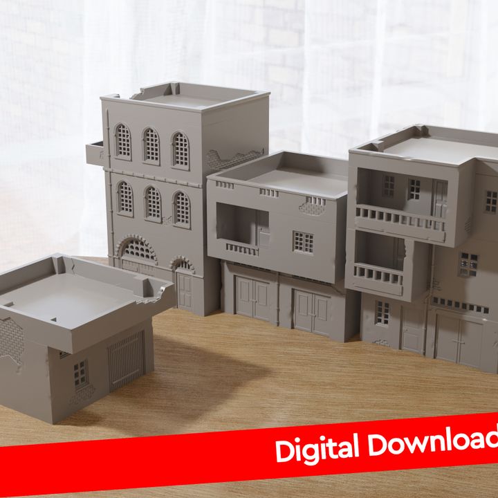 3D Printable Arab Urban Buildings Set Volume1 - WW2, Modern Warfare ...