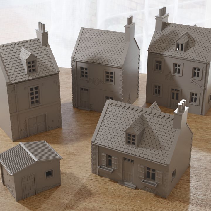 3D Printable Normandy Village Set Volume 2 Intact and Destroyed - WW2 ...